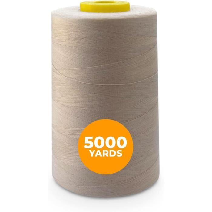 1 Grand Bobine De Fil À Coudre Beige | Fil En Polyester | 5 Couleurs ...