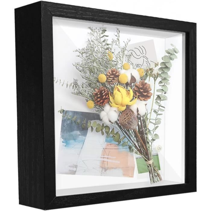Cadre 3D Profond 20.3x20.3cm Cadre Photo Vitrine 3D Cadre Boîte en Bois ...