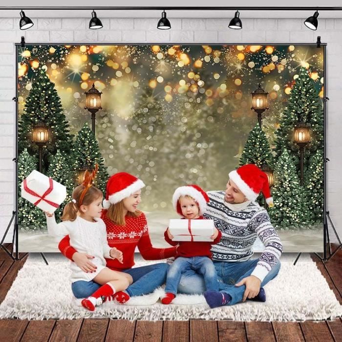 Toile de Fond Verte pour Sapin de Noël et Flocon de Neige - Scène de ...