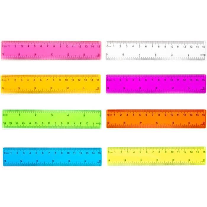 8 Pièces Règle Transparente 6 Pouces Règles En Plastique Règle Droite ...