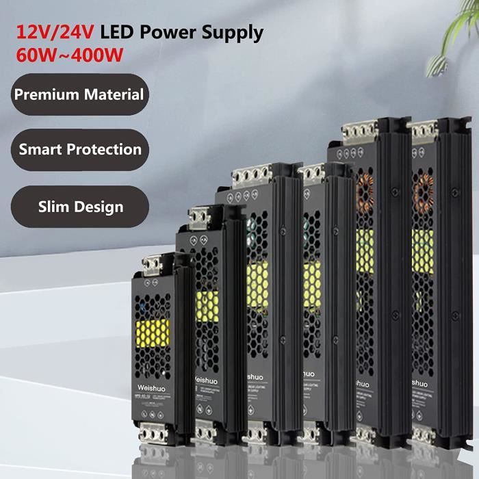 LED Transformateur 12V 300W 25A Constante Tension Alimentation LED ...