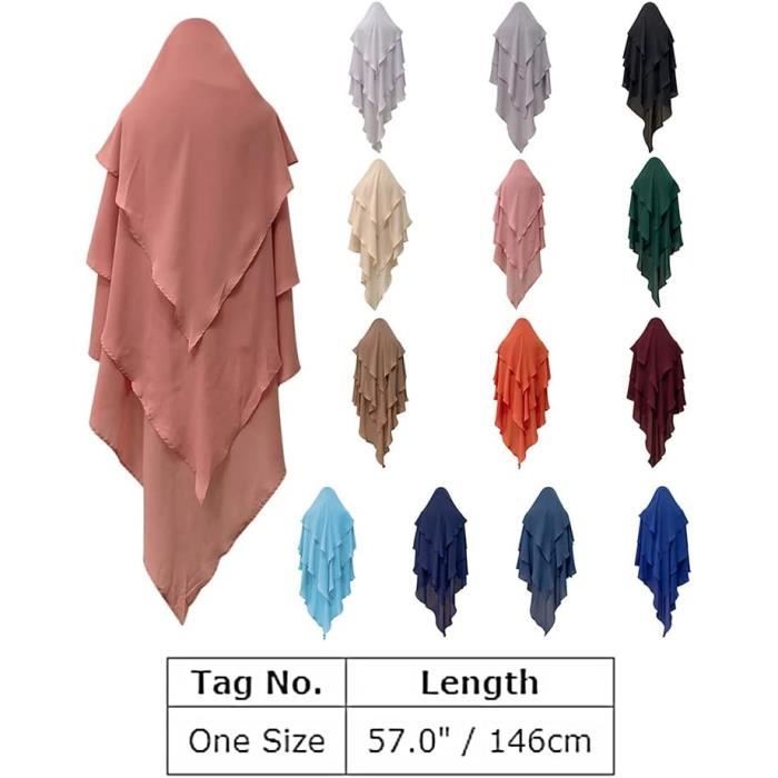 Foulard Femme Hijab Musulman Islamique Dubaï Middle East Multicouche ...