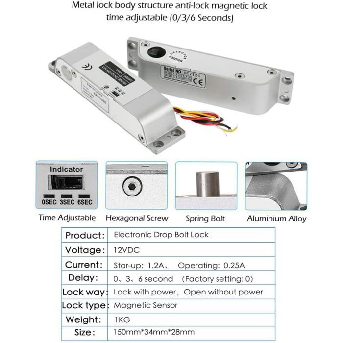 YAVIS Kit Système Contrôle Accès RFID Complet avec Verrouillage ...