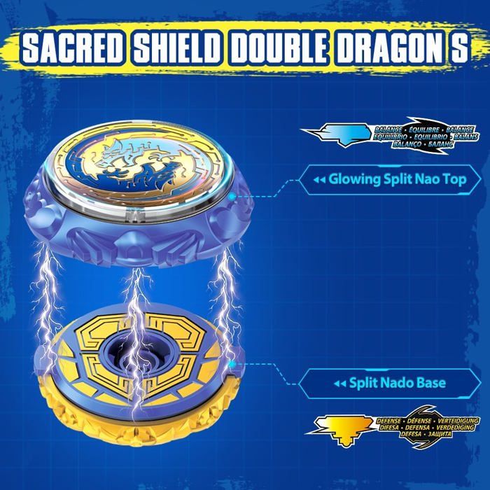 Toupie INFINITY NADO Split Series - Sacred Shield Double Dragon S ...