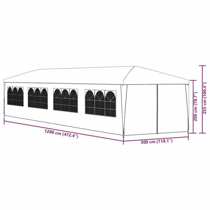 "SALE 2026" Gazebo de jardin Contre UV Bleu - Chapiteau de jardin 3x12 ...