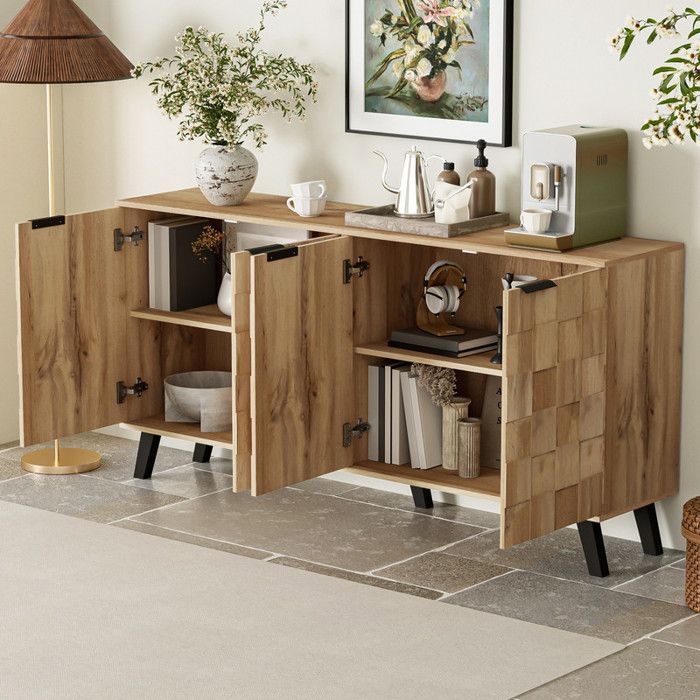 Buffet moderne à 4 portes - 160.5x35.5x78cm – Design pratique pour le ...