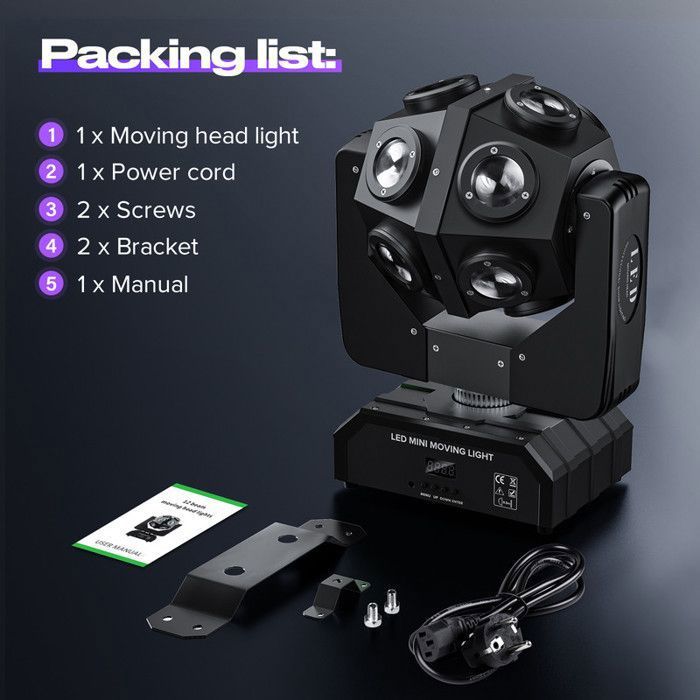 UKing 200W Jeux de Lumiere RGBW DMX Beam 540°Rotation - DJ Lyre LED ...