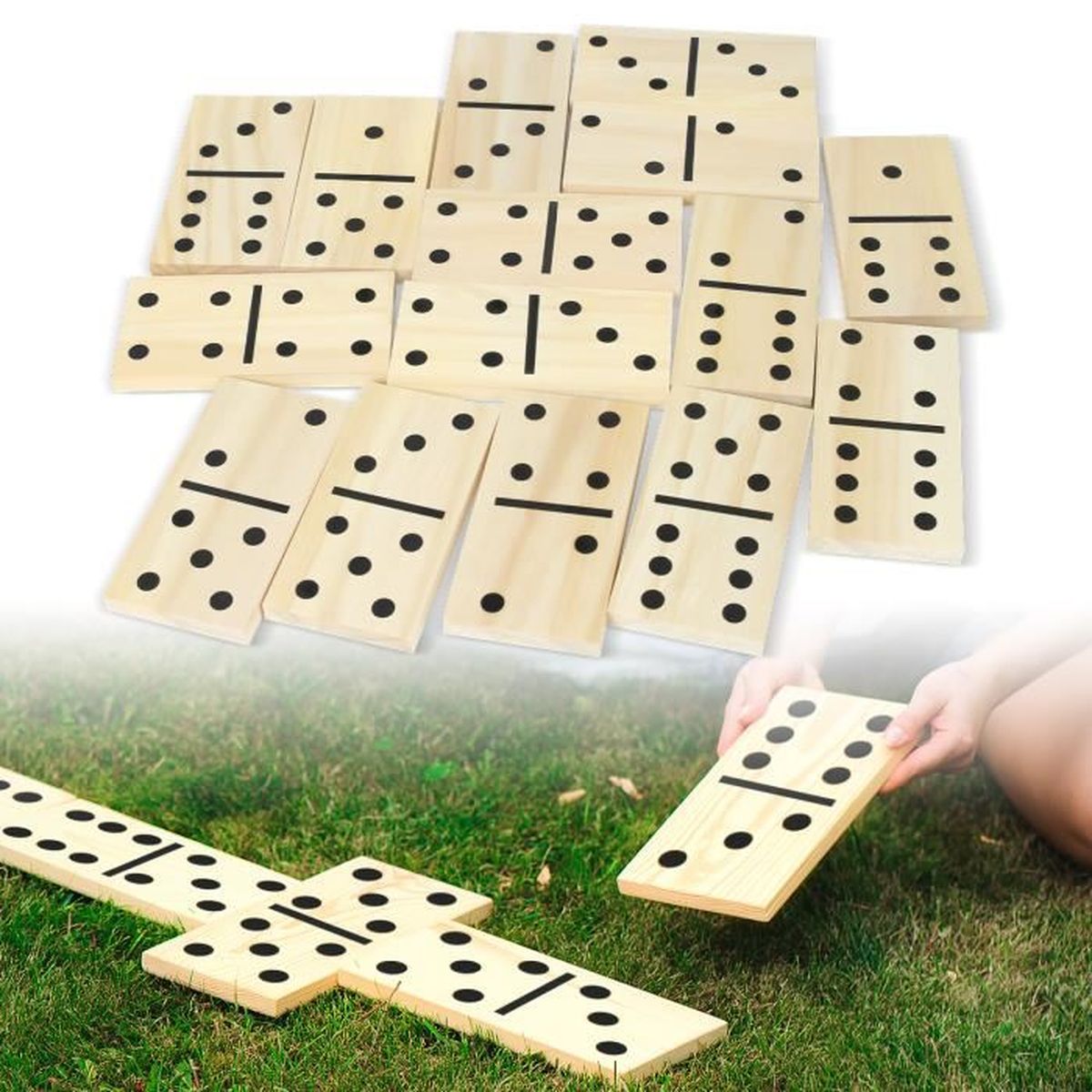 XMTECH Jeu de dominos en bois double six 28 pièces Pour les enfants ...
