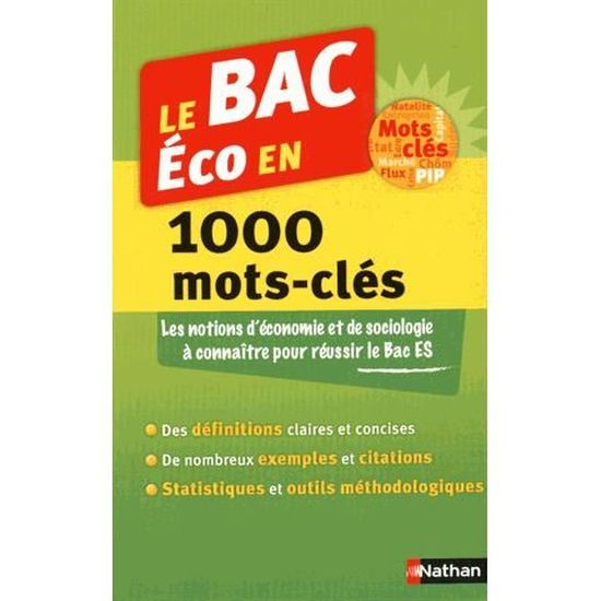 Le BAC éco en 1000 mots-clés - Cdiscount Librairie