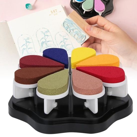 Tampon encreur - EJ.LIFE - Pétale - 8 couleurs - Forme unique - Idéal ...