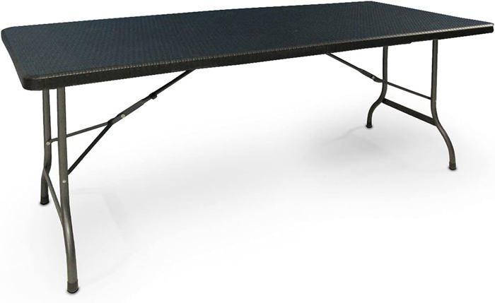 Table rectangulaire pliable, coloris noir, 180 x 75 x h74 cm.[G385 ...
