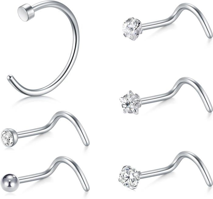 Percing Nez Vis en Acier Inoxydable Percing au Nez Anneau 20G L Forme ...