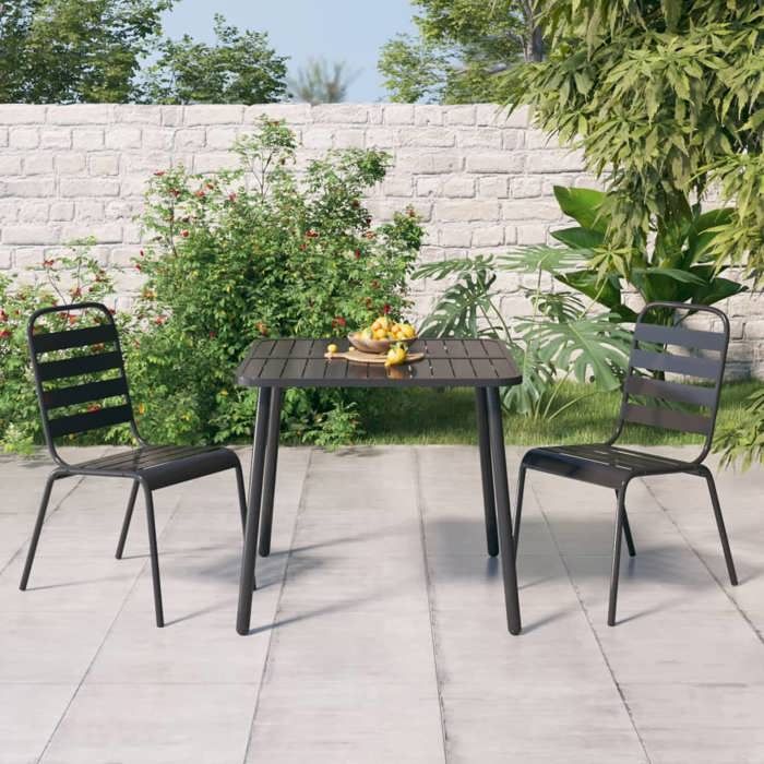 UU Ensemble à manger de jardin Extérieur 3 pcs - Mobilier de Jardin ...