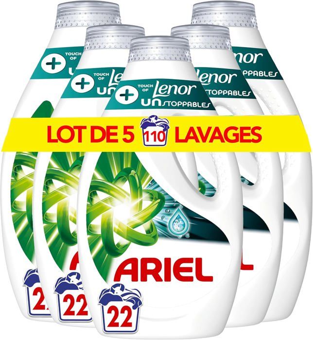 Lessive Liquide,110 Lavages (5x22),Unstoppables Touche de Lenor ...