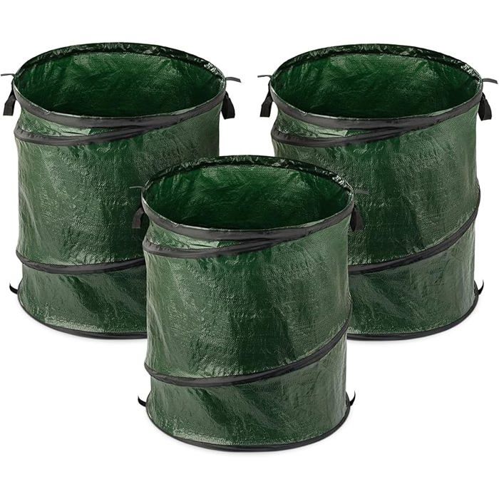 3X Sac Jardin Pop-Up - Sacs Poubelle Déchets Verts 160L pour Feuille ...