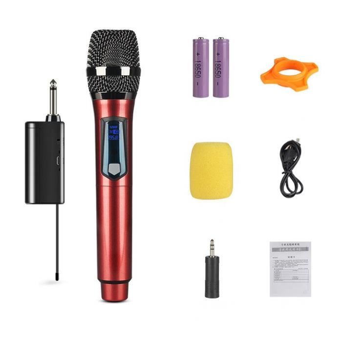 1 micro Microphone professionnel sans fil à 2 canaux UHF, portable ...