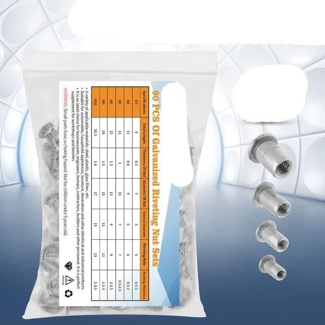 190 M3 M4 M5 M6 M8 M10 Écrous à rivets en aluminium Tête plate Insert ...