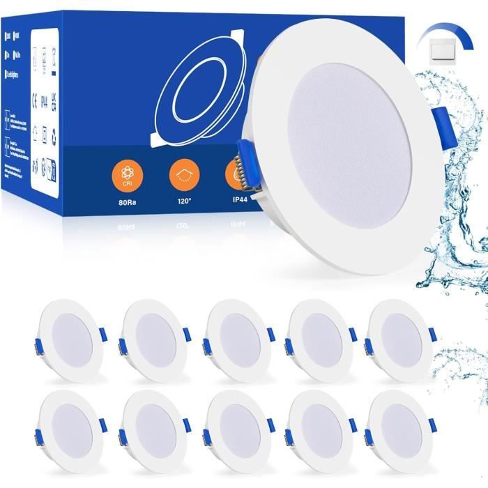 Spot Led Encastrable Dimmable, 10X Spots Salle De Bain Ip44, 3 Niveaux De Luminosité Dimmable ...