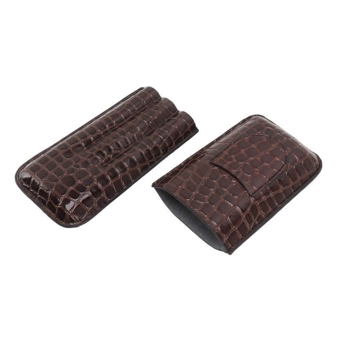 Fdit étui à cigares en cuir Porte-cigares en cuir Portable tenant 3 ...