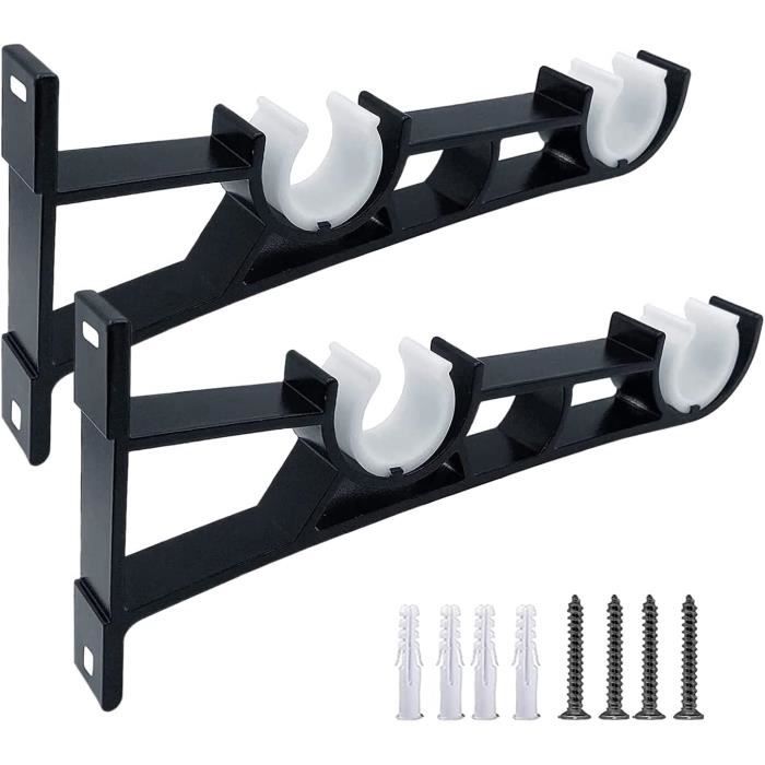 2PCS Support de Tringle à Rideaux,double crochets pour tringle à rideaux de salon,Support Mural ...