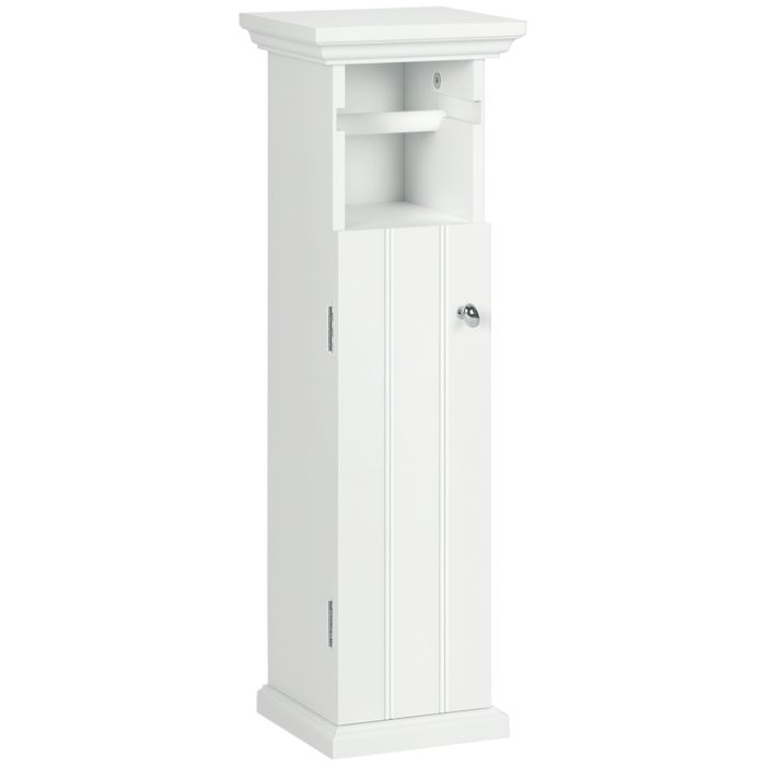 Meuble WC armoire toilette - porte, support papier - dim. 21L x 17l x ...