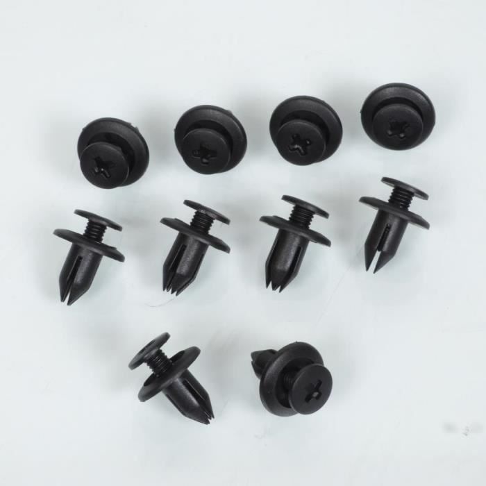 Rivet clips plastique - MFPN - Lot de 10 - Diamètre 6.5mm - Tête 15mm ...
