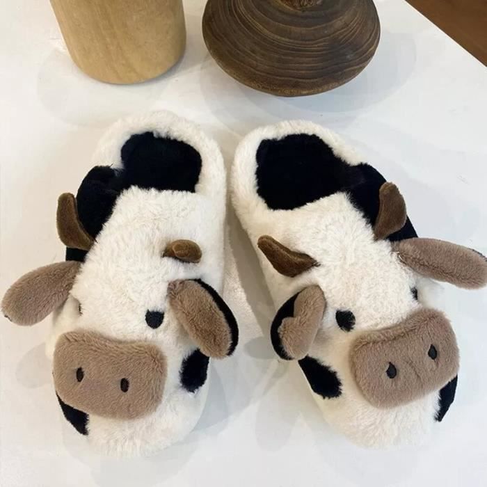Pantoufles d'intérieur en fourrure d'ours mignon pour hommes et femmes ...
