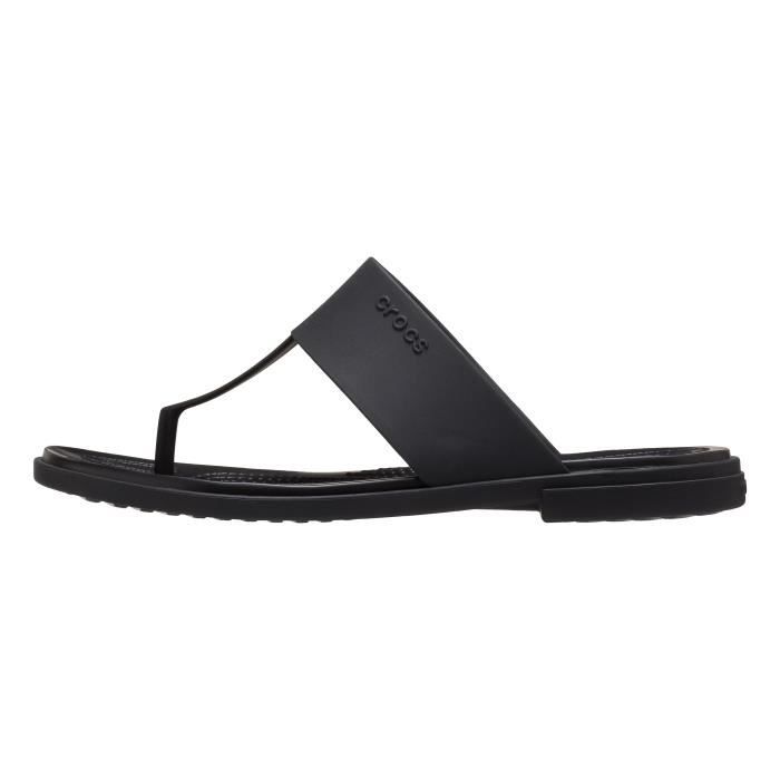 Sandales Crocs Tulum Flip Noir Noir Femme Noir noir - Cdiscount Chaussures