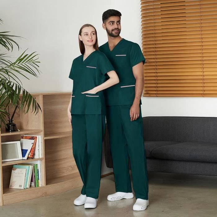 BLOUSE PROFESSIONNELLE Tshirt + Pantalon Uniforme d'infirmière Travail ...