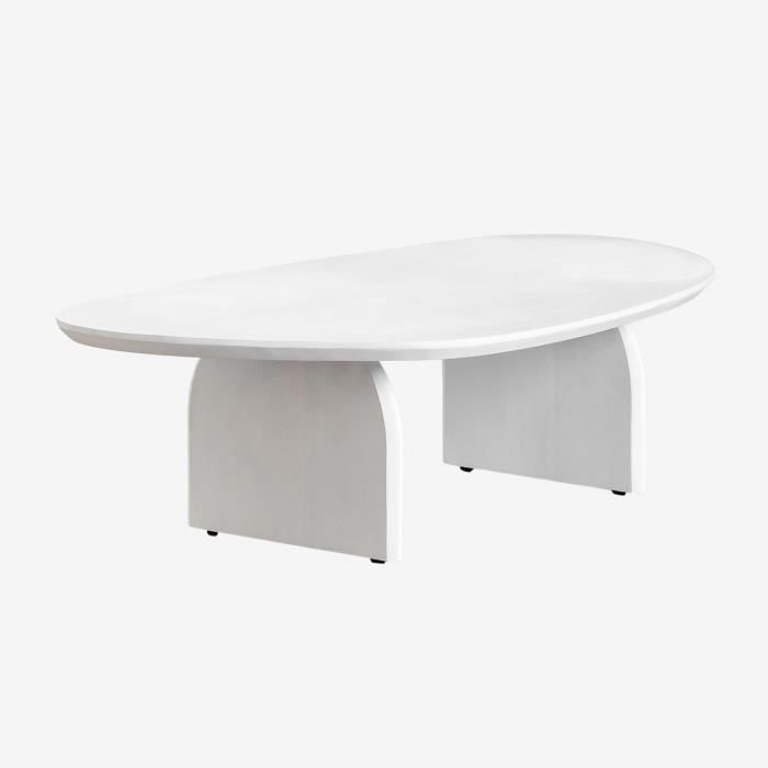 SKLUM Table Basse en Bois d'Acacia Bedum Style Bois Blanc Bois Blanc ...