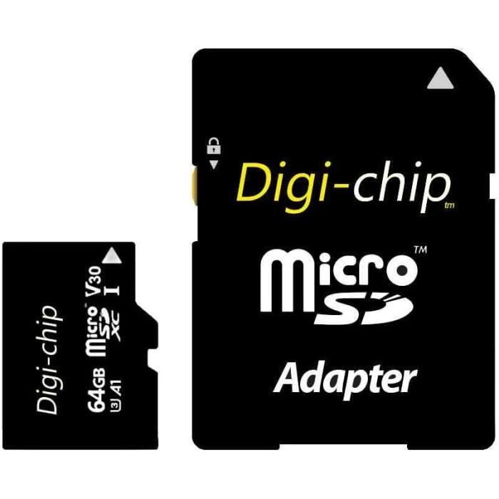 Digi-Chip Carte mémoire Micro-SD de 64 Go Extreme Speed UHS-3 Classe 10 ...