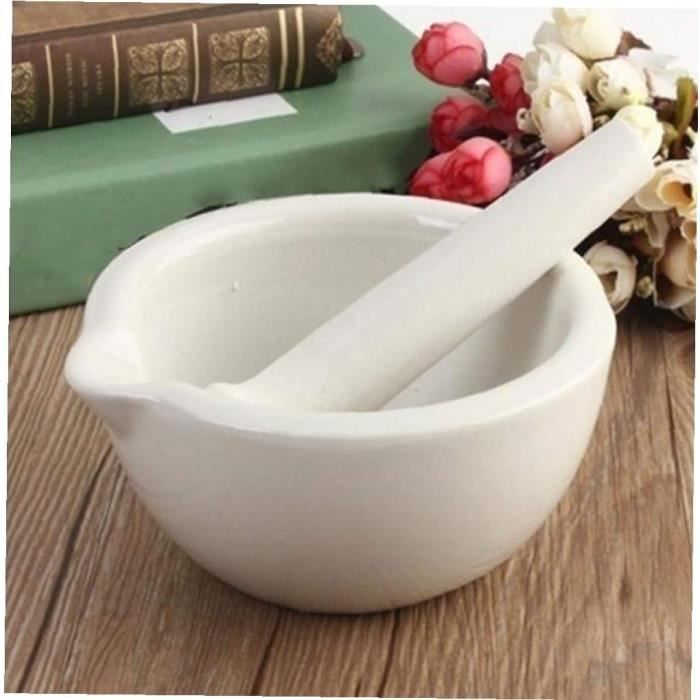 1pc Traditionnelle Porcelaine Mortier Pilon Set Herbes Épices Moulin De ...