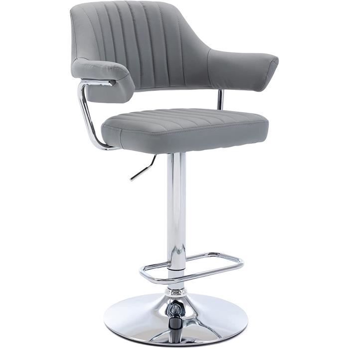 Modern Emper Tabouret de bar pivotant en cuir synthétique rembourré ...
