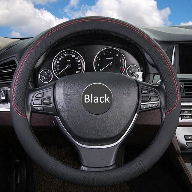 COUVRE-VOLANT,black-style 3--housse de protection universelle en cuir ...