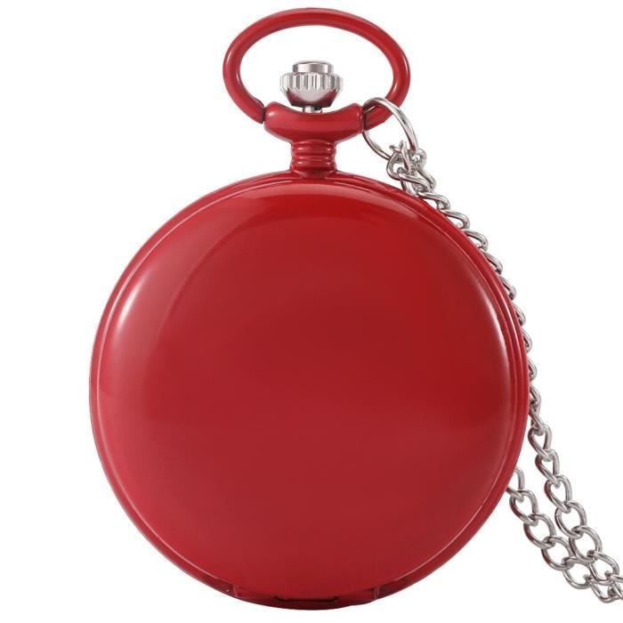 MONTRE A GOUSSET,Red--Montre de poche à boîtier lisse, plusieurs ...