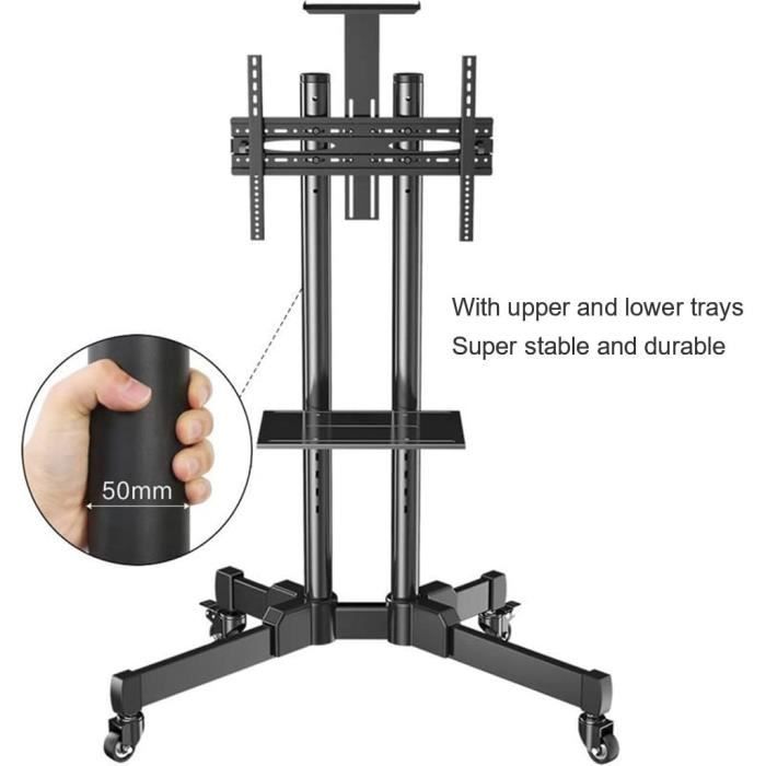 Pied TV Mobile Rolling Wheels, Universal TV Fixation du Support 32 43 ...