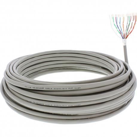 Câble téléphone InLine® 16 fils, 8x2x0,6mm, pour installation, 25m ...