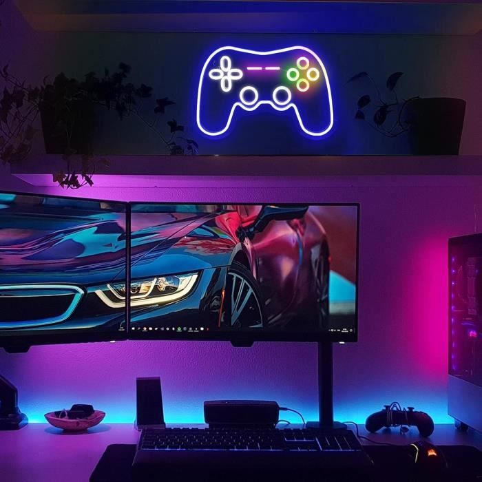 ZWOOS Lampe Gaming Mur - Enseigne Lneuse Néon pour Chambre de Gamer ...