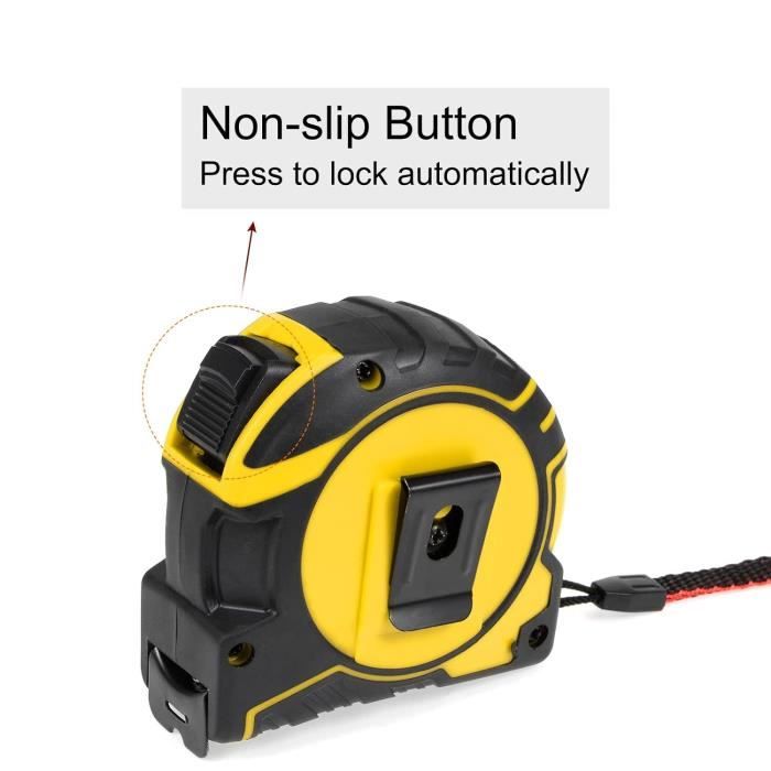 Mètre à Ruban Auto-Bloquant 7,5m en Acier au Carbone - Graduation ...