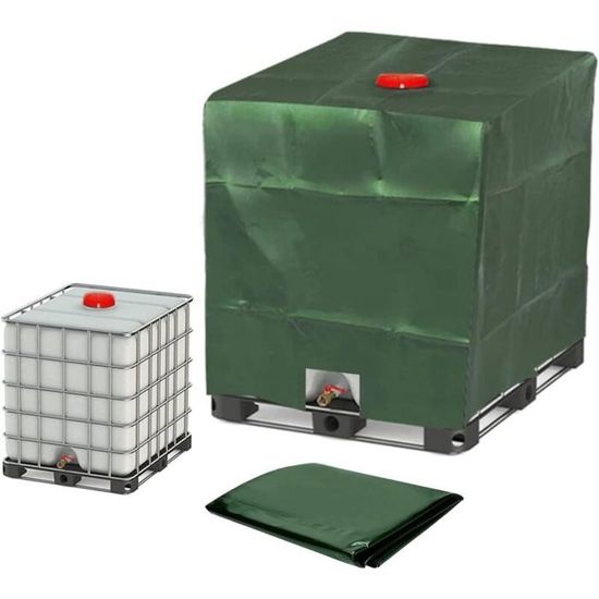 Bche pour cuve IBC 1000L protection anti-poussire couvercle vert ...