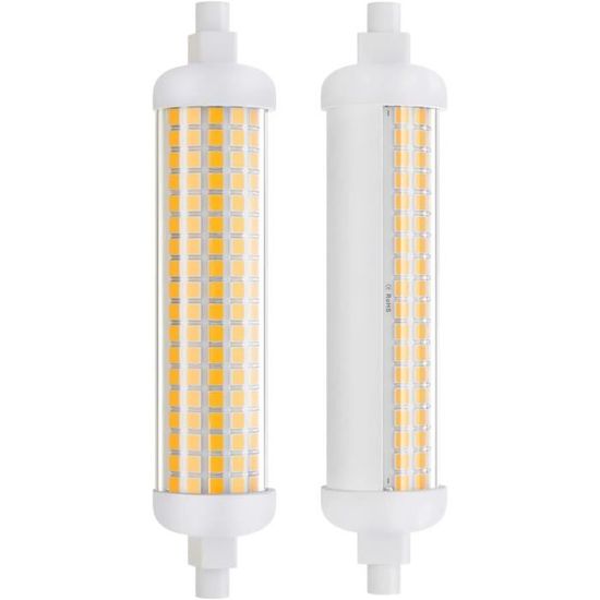 2 Pièces Ampoule LED R7s 118mm, 10W=75W lampe halogène, 1100LM, Lumière ...