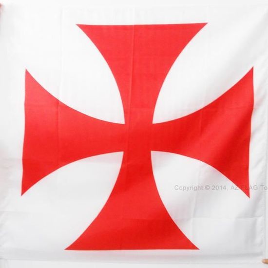 Drapeau Templiers Ordre du Temple 90x90cm - croix pattee rouge - Cdiscount