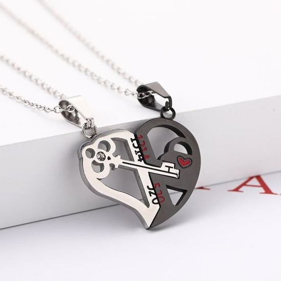 Chaine De Cou Vendue Seule CRAZE DK5HC Couples romantiques collier ...