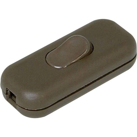 Interrupteur pour câble souple Kopp 191306002 avec décharge de traction marron 1 x Off/On 2 A 1 ...