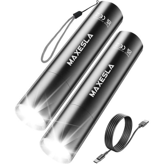 Maxesla Lampe Torche Led Rechargeable, 2000 Lumens Lampe De Poche Led ...