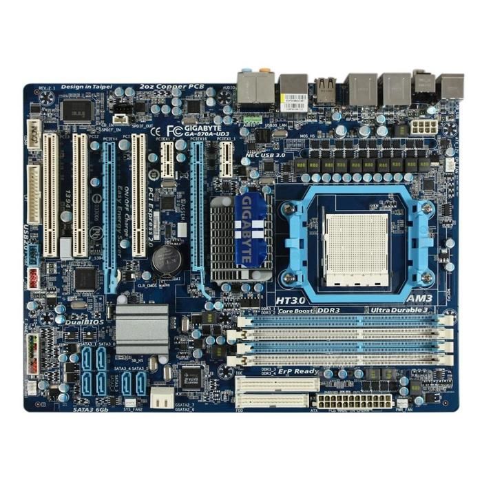 Carte mère GIGABYTE GA-870A-UD3 AMD 870 Socket AM3 4xDDR3 SDRAM 32GB ...