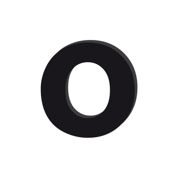 Lettre Décorative Plexigglas Noir 15 cm o minuscule O Minuscule ...