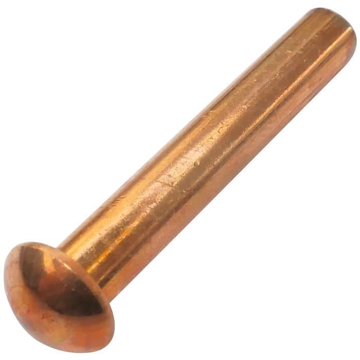 AERZETIX - Lot de 20 Rivets pleins à frapper - à tête demi-ronde bombée ...