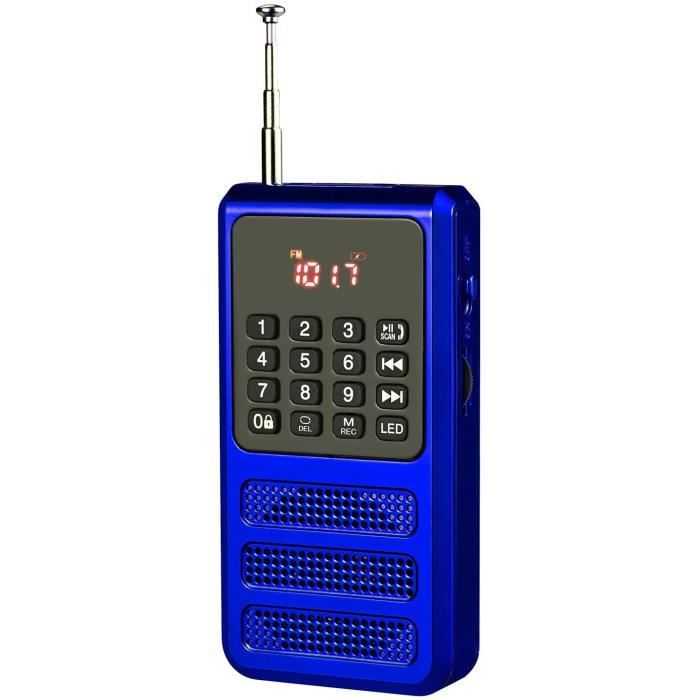 Mini radio FM Bluetooth portable avec enregistreur vocal, carte SD ...