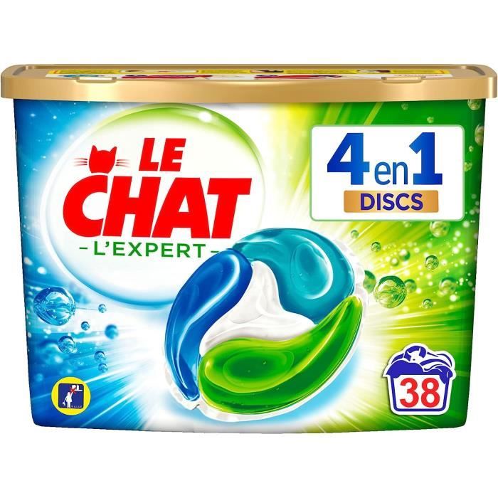 Dosettes Et Tablettes De Lessive - Chat Discs L expert – 38 Lavages (38 ...